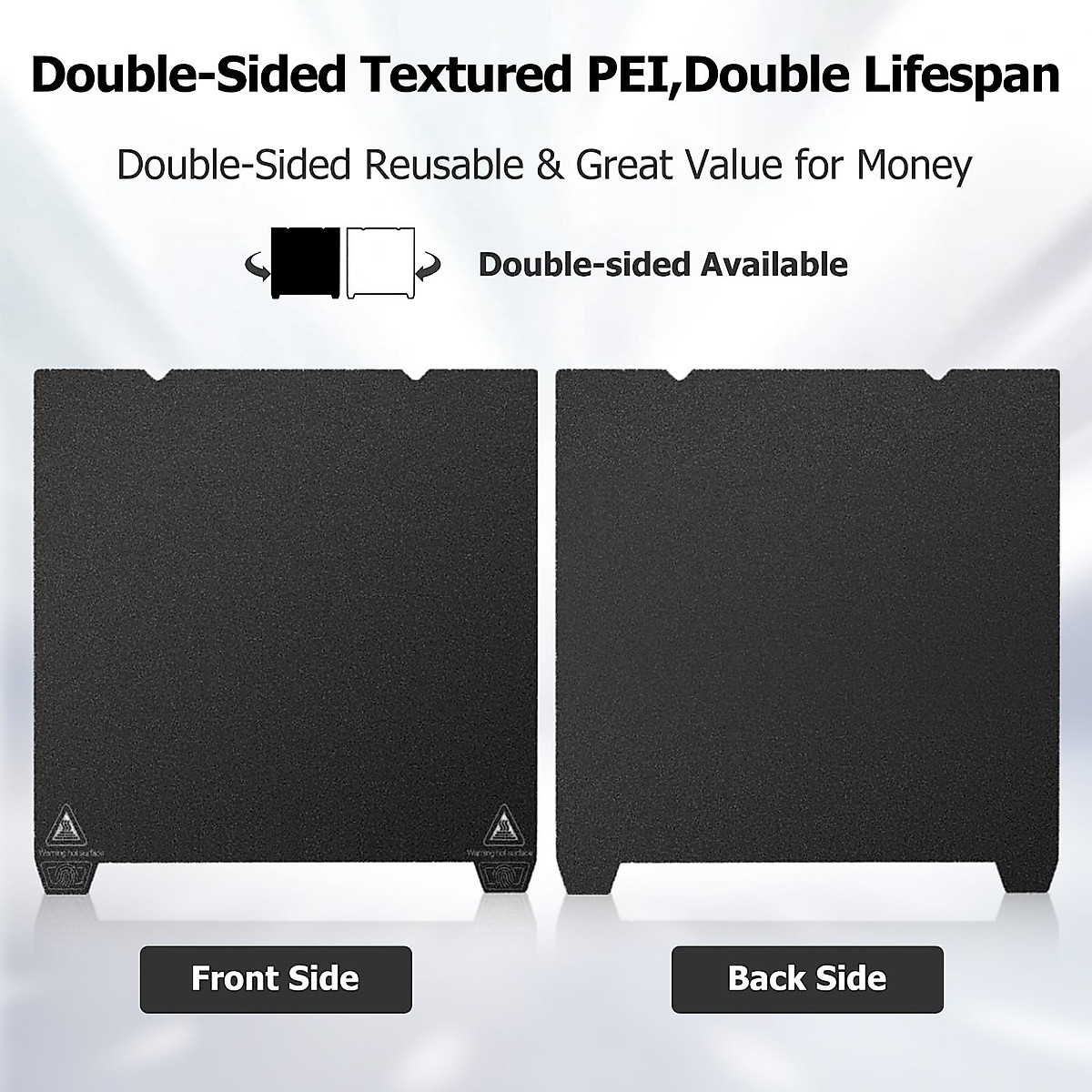 PEI Sheet Double Sided Textured 235mmx235mm with Flexible Steel Magnetic Bed 3D Printer Build Surface for Creality Ender 3/Ender 3 Pro/Ender 3 V2/Ender 3 S1/Ender 3 S1 Pro/Ender 3 Neo/Ender 3 V2 Neo