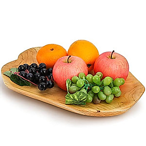 Cedilis Root Wood Serving Dish, 13inch Long Vintage Appetizer Display, Hand-Carved Fruit Snack Dish Plates, Natural Wooden Serving Platter Tray Bowl for Bread Candy