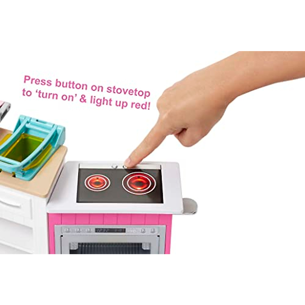 Barbie Ultimate Kitchen Doll & Playset with Lights & Sounds, Food Molds, 5 Dough Colors & 20+ Accessories, Blonde Chef Doll (Amazon Exclusive),Pink