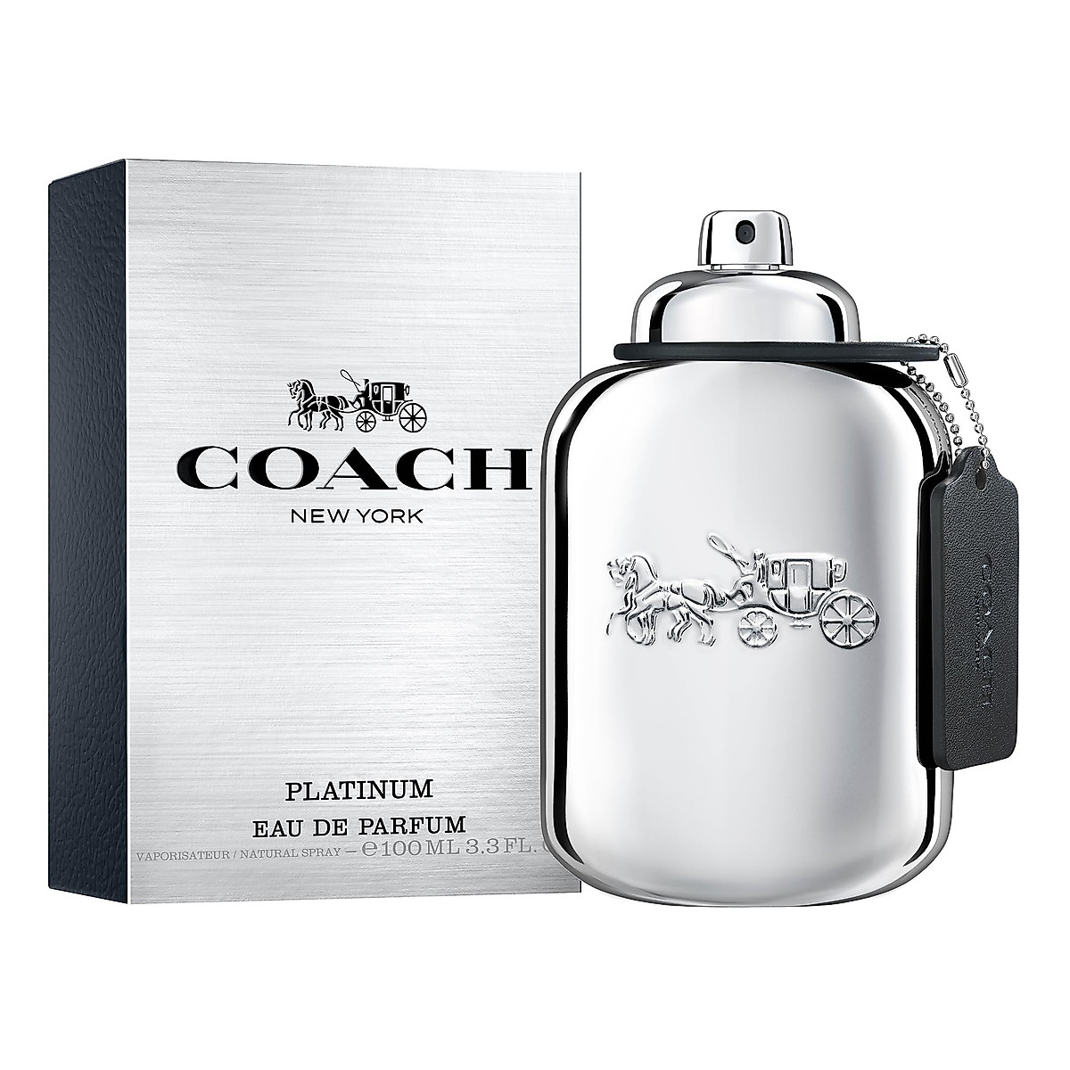 Coach Platinum Eau de Parfum - Long Lasting Fragrance with notes of Pineapple, Clary Sage & Vanilla Leather - Woody & Spicy - 3.3 fl. oz.