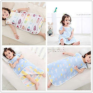 CYUURO Baby Sleeping Bag 4 Layered Cotton Gauze Vest Wearable Blankets Breathable,Mushrooms,7545cm