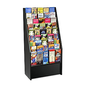 FixtureDisplays® Literature Rack Brochure Holder Leaflet Coupon Stand Greeting Card Rack 9 tier 45 facing Travel Information Kiosk Easy Assembly Video in Description 1453 Black-NF