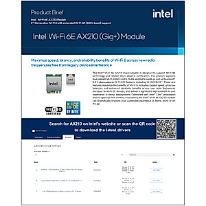 WiFi Card 5400Mbps PCIe WiFi 6E Card, Bluetooth 5.2, Intel WiFi 6E AX210 Chip, Tri-Bands(6GHz/5GHz/2.4GHz) Wireless WiFi 6 Card for PC, Support Windows 11/10(64Bit)