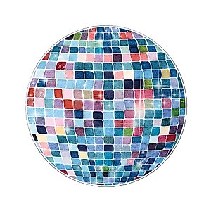 Disco Ball Round Area Rugs,Super Soft Retro Throw Rug,Non-Slip Creative 70's 80's Disco Style Floor Carpet for Door Mat Entryway Rug Welcome Mat Bedroom Living Room Nursery Decor,Diameter 47.24 inches