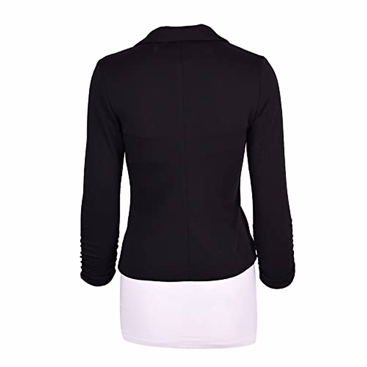 Auliné Collection Women's Casual Work Solid Color Knit Blazer Black Small