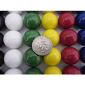 Big Game ~30 Large 1" (25mm) Replacement Solid Glass Marbles for Chinese Checker, Aggravation, Wahoo, Dirty Marbles, Board Game (5 of Each Color)