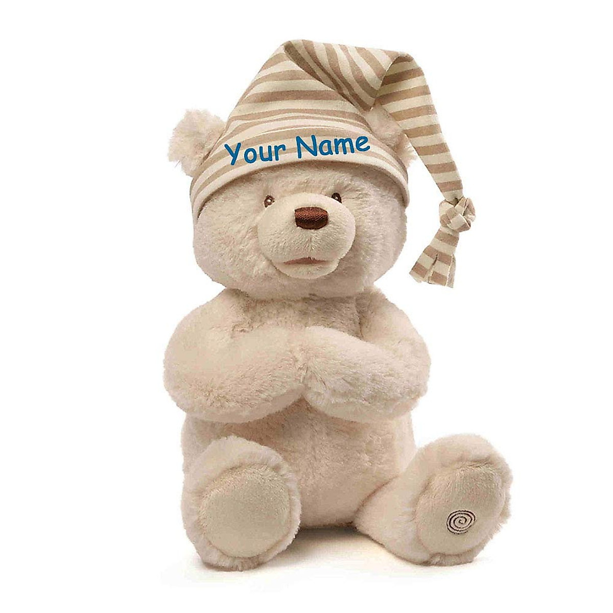 Personalized Goodnight Prayer Bear Animated Talking Plush Stuffed Animal Toy for Baby Boy or Baby Girl with Custom Name - 15 Inches