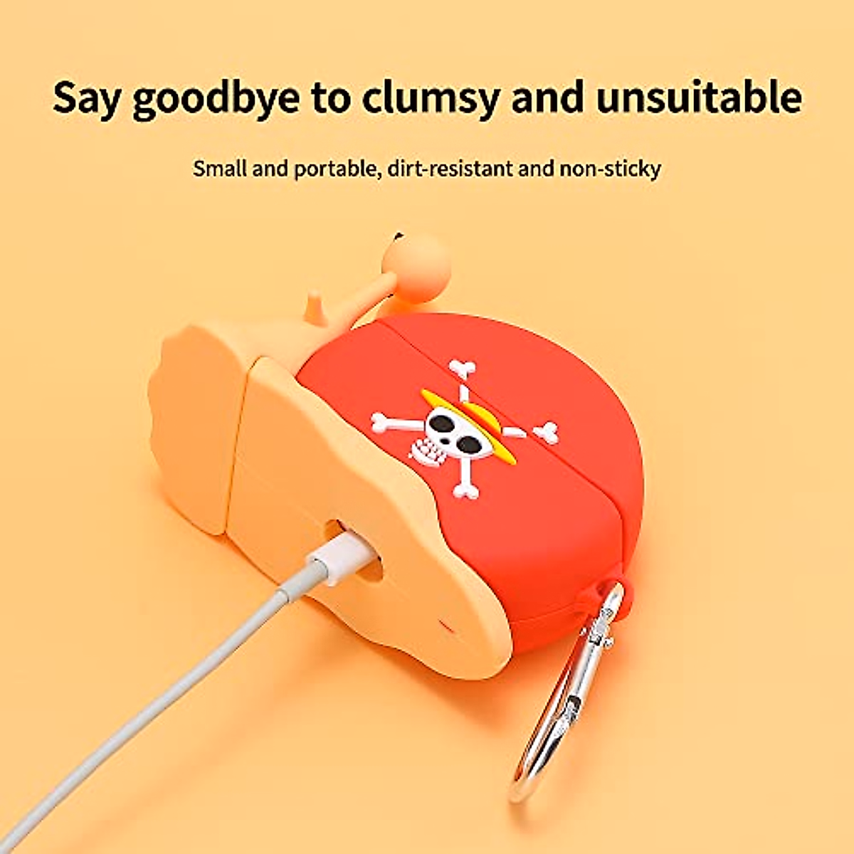 Used forAirpods Pro Charging Case Cover , Cute Cartoon Anime AirPods Case ,Silicone Airpods Cover with Keychain (lufi Snails/Pro)