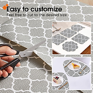 Windimiley Drawer and Shelf Liner for Kitchen Cabinets: Non Slip Fridge Liner Non Adhesive Shelf Paper Washable Reusable Easy to Clean Strong Grip Liner for Cupboard, Dresser Grey (12 in x 10 FT)