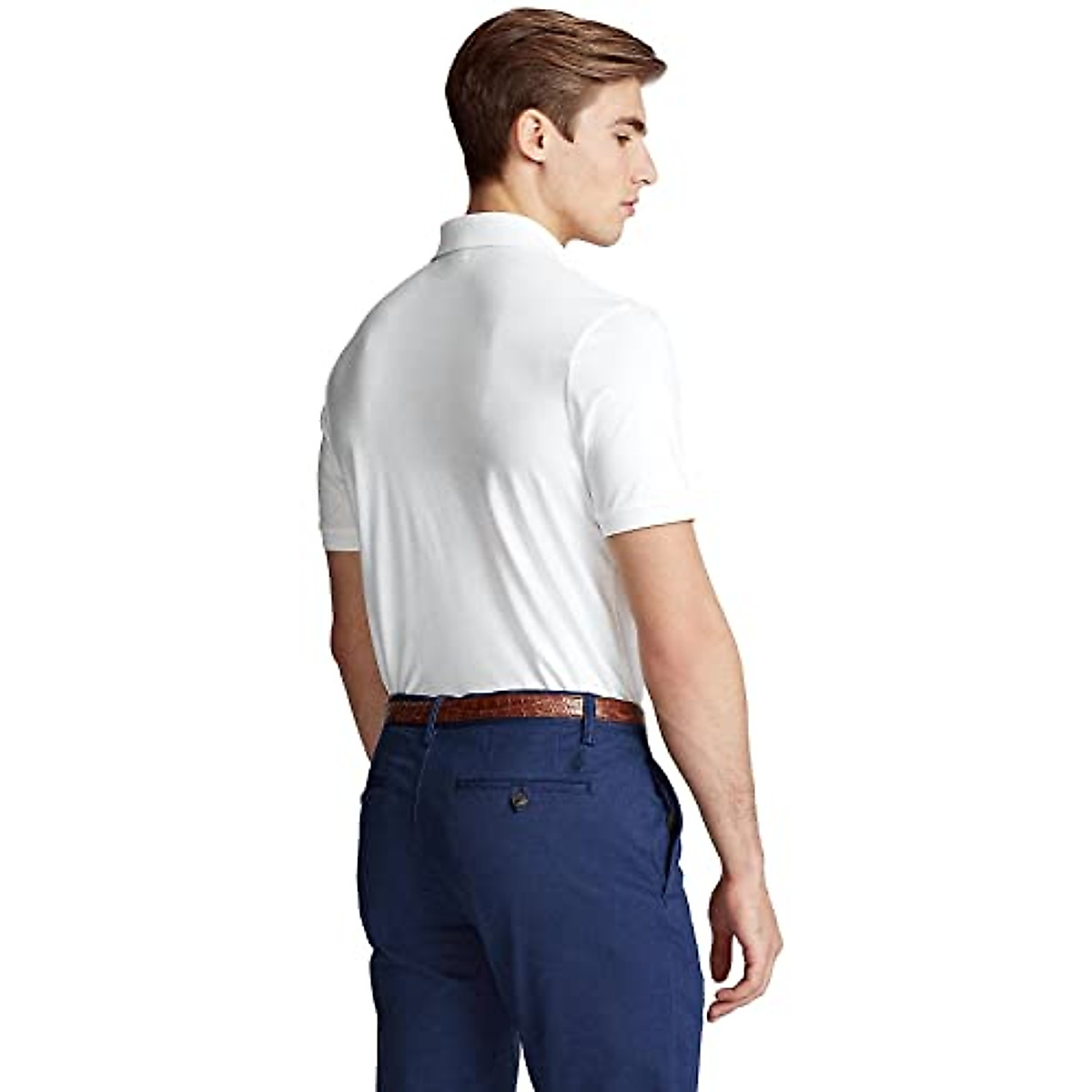 POLO RALPH LAUREN Men's Big and Tall Short Sleeve Pima Soft-Touch Polo Shirt (4XB, WhiteSigPny)