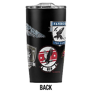 Logovision Top Gun: Maverick Badge Stainless Steel 20 oz Travel Tumbler, Vacuum Insulated & Double Wall with Leakproof Sliding Lid