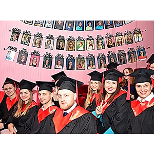 Graduation Photo Banner for 2023 Party Decorations, Kindergarten to 12th Grade Graduation Picture Banner, Middle School, High School College Graduation Party Supplies Black SG063BK