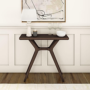 Plank+Beam Verso Console Table, 36 Inch Solid Wood Modern Sofa Table, Narrow Entryway Table for Hallway, Behind The Couch, Living Room, Foyer, Walnut