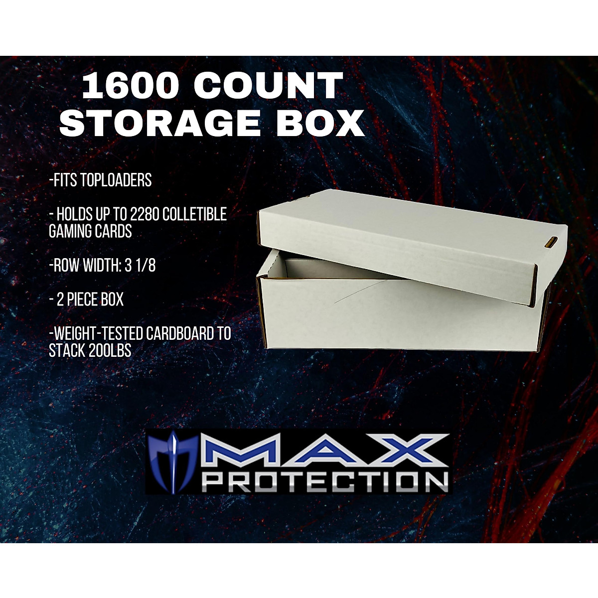 (6) Shoe 2 Row Storage Boxes (1600 Ct.) - Cardboard Storage Box - Baseball, Football, Basketball, Hockey, Sportscards, Gaming & Trading Cards Collecting Supplies by MAX PRO