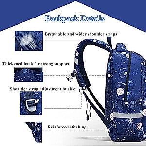 Cute Girls Backpack, Bunny School Backpack for Teen Girls, Elementary Middle Bookbag Galaxy Outdoor Aesthetic Schoolbag, Purple