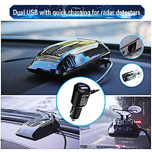 Radar Detector Power Cord,for Unide n Escor t Valentine Beltronics Passport Cobr a etc Radar Detector,with Dual USB QC3.0 Quick Charger(6.5ft) (RJ11QC3.0)