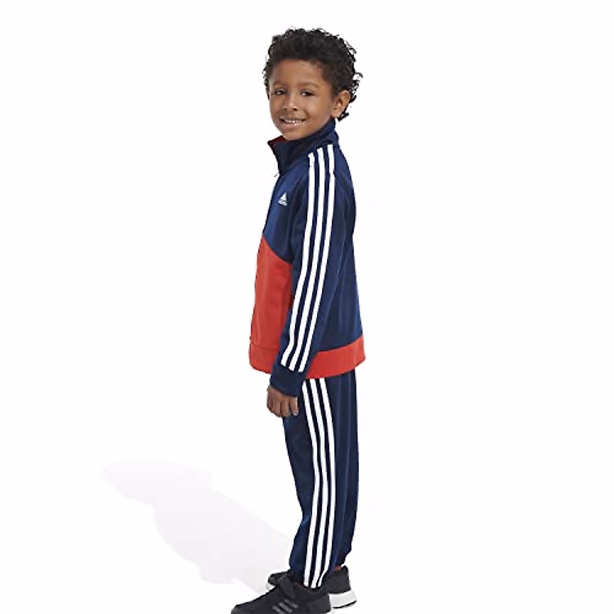 adidas Boys' 2-Piece Color Block Tricot Track Set, Collegiate Navy, 5