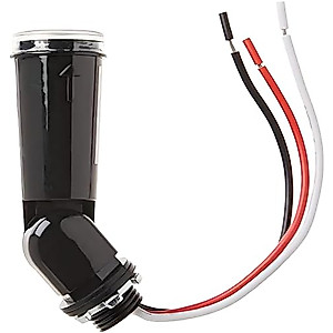Outdoor Conduit Lighting Control with Photocell and Swivel Mount (Hardwired, Black), Photocell Light Sensor for Outdoor Lighting, Defiant Outdoor Timer, EZ-349A