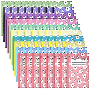 80 Packs Composition Notebook Bulk Wide Ruled Aesthetic Notebook Cute Composition Notebooks 60 Pages Colored A5 Journals For Teen Girls Students School Supplies