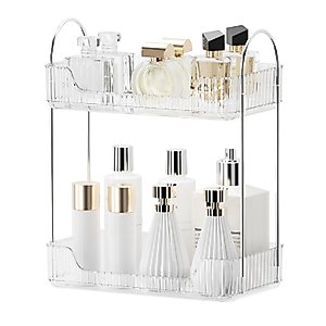 SYOUACEND Bathroom Vanity Organizer, 2 Tier Skincare Organizers Makeup Organizer for Vanity, Restroom Organizer, Vanity Storage, Bathroom Sink Organizer Countertop, Spice Rack Organizer for Kitchen