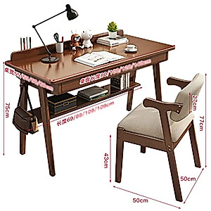 BBSJ Furniture Set Solid Wood Table and Chair Furniture Set Study Table Set 80 * 55 * 75Cm