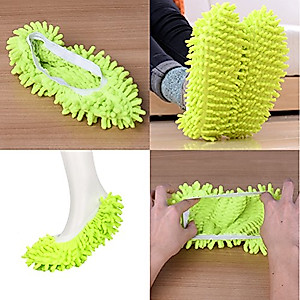 YINUOWEI 5 Pairs/10 pcs Washable Dust Mop Slippers Shoes Cover Soft Washable Reusable Microfiber Cleaning Mop Slippers Floor Dust Hair Cleaners Multi-Function Cleaning Shows Cover