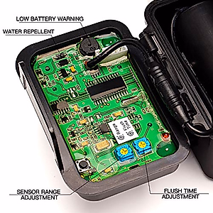 Techo Touchless Toilet Flush Kit with 8” Sensor Range, Adjustable Sensor Range and Flush Time, Automatic Motion Sensor Powered by Batteries