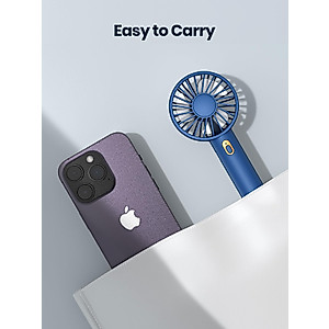 Warmco 2-Pack Handheld Mini Fan Portable USB Rechargeable Small Hand Held Fan with Base Personal Desk Fan Super Compact Cooling Fan for Makeup, Home, Office, Travel, and Outdoor Activities