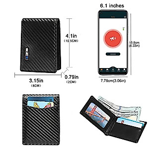 SMART CC Anti-Lost Bluetooth Wallet Tracker & Finder GPS Position Location Slim Wallets for Men Minimalist Mens Money Clip Wallet Credit Card Holder Gifts with Box…