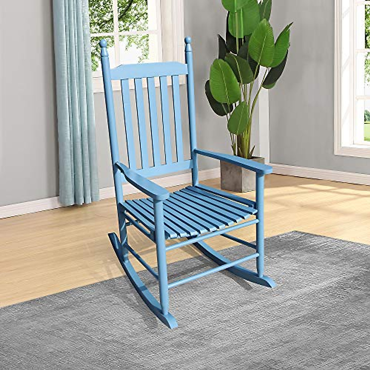 Aoyom Relax in Style with Our Beautifully Designed Rocker Chair - Perfect for Balconies, Porches, and More (Blue)