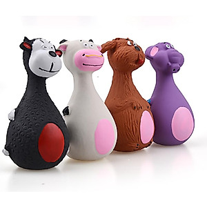 Big Belly Cartoon Animal 2 Pack Squeaky Dog Cat Pet Toys, Grind Teeth Dog Cat Pet Toys, Chew Dog Cat Pet Toys, Interactive Dog Cat Pet Toys…