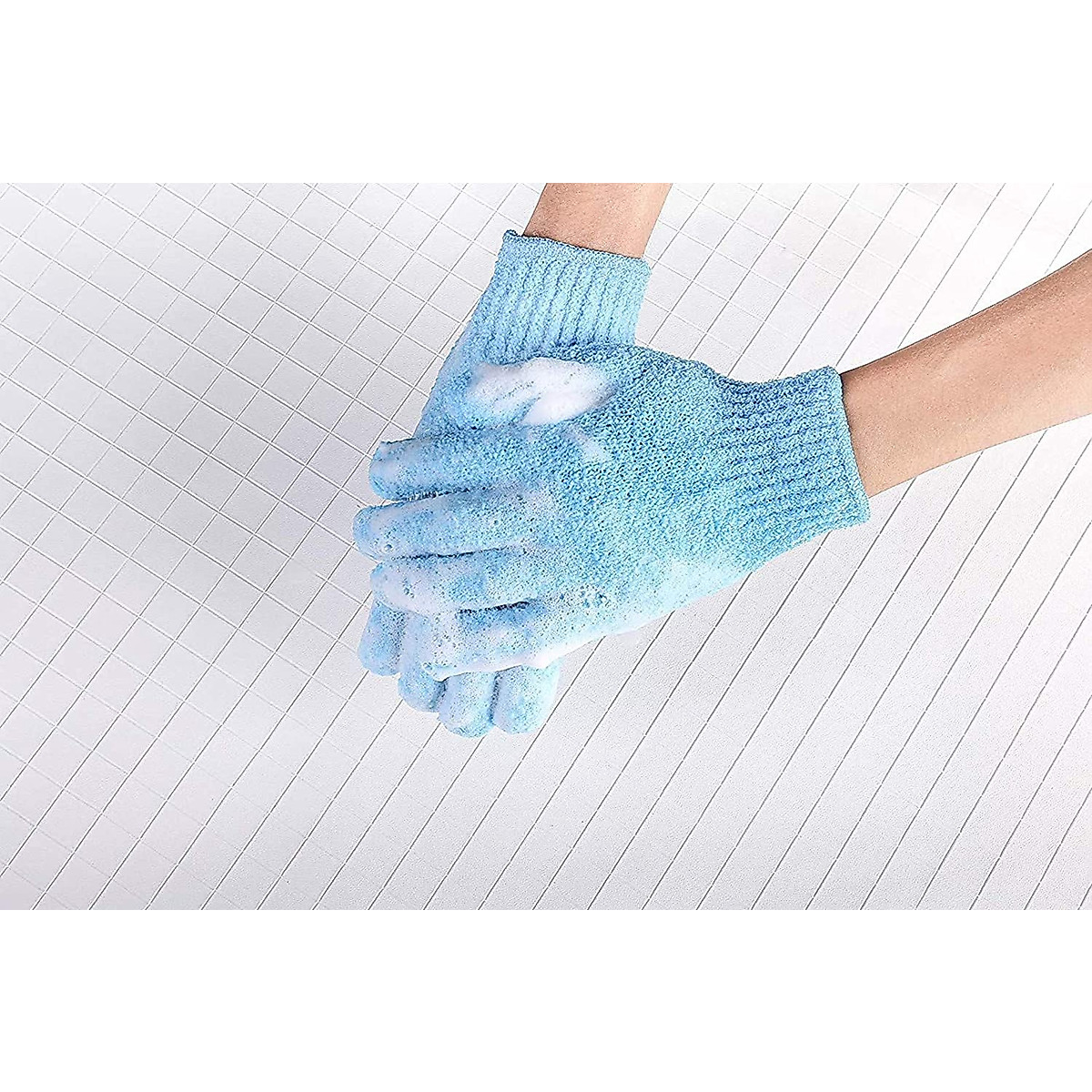 8 Pairs Double Sided Exfoliating Gloves Body Scrubber Scrubbing Glove Bath Mitts Scrubs for Shower, Body Spa Massage Dead Skin Cell Remover 1