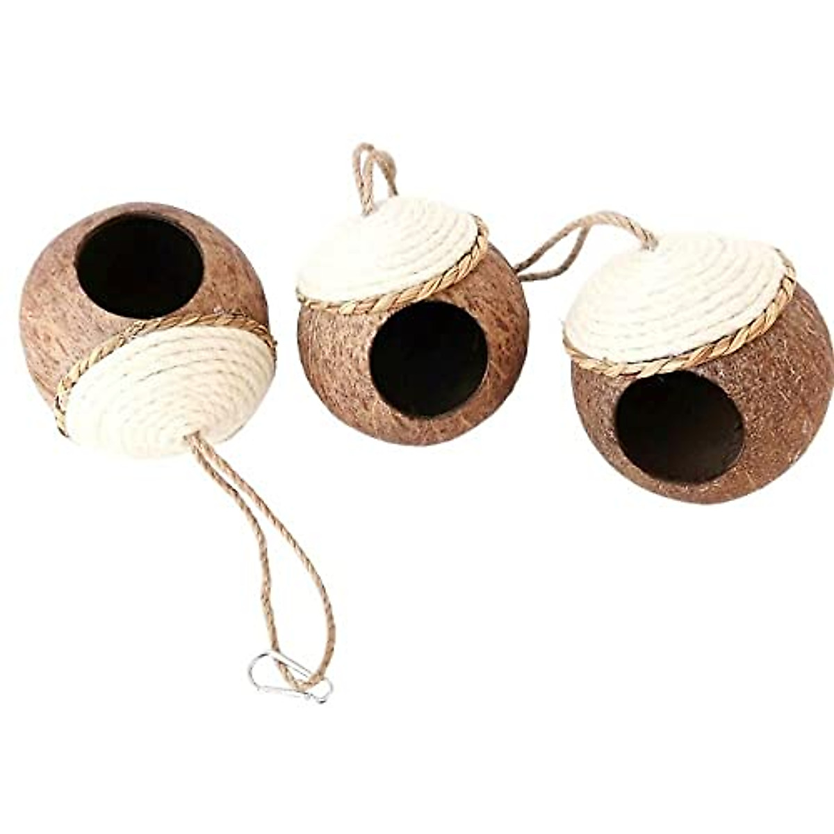 Warm Winter Parrot Toy, Coconut Woven Straw Bird Sleeping Bag, Natural Natural Cage Hut for Cockatiel,Parakeet,Budgies,Lovebird, Parrot Toy Tent House