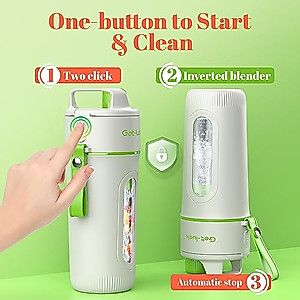 Small Blender for Shakes and Smoothies with 340ml Mini Portable Blender Cup and Travel Lid, BPA-Free Personal Blender for Smoothies with Durable 6 Stainless Steel Blades, USB Rechargeable Fresh Fruit Juicer for Kitchen, Travel, Gym & Office