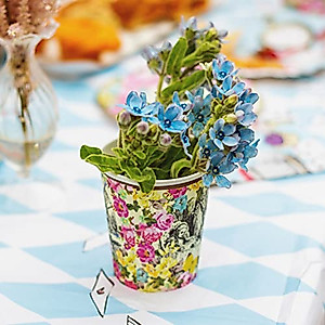 Talking Tables Truly Alice Alice in Wonderland Mad Hatter Party Cup Set with Handle and Saucers in 3 Designs for a Tea Party or Birthday