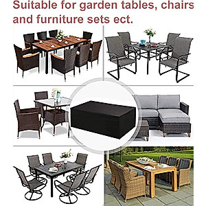 UCARE Patio Table Cover Rectangular Waterproof 210D Oxford Protection Garden Table Covers Dustproof Patio Furniture Covers for Garden Outdoor Indoor (84x52x29in/ 213x132x74cm)