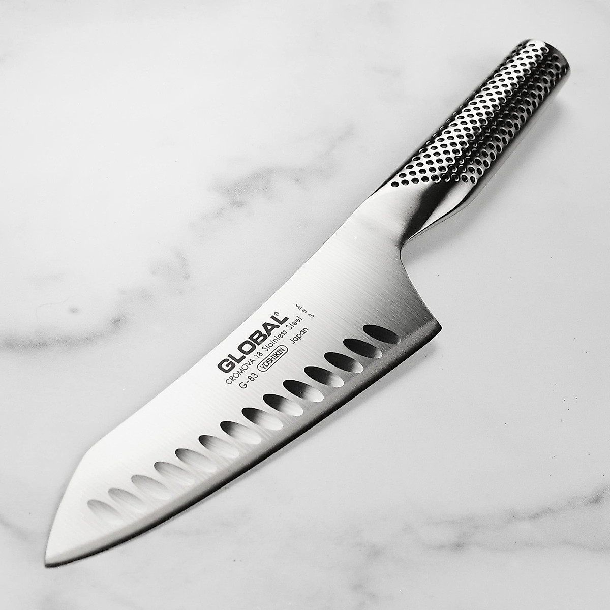 Global 7" Asian Chef's Knife with Hollow Edge