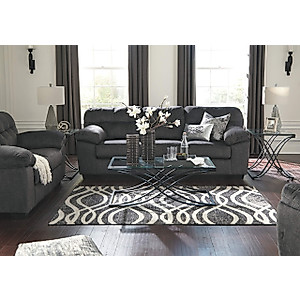 Signature Design by Ashley Accrington Plush Loveseat with Tufted Back, Gray