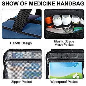 Naanle Medicine Storage Bag Floating Sharks Empty Large Family First Aid Box Pill Bottle Organizer for Home Office Car Outdoor Travel Camping Emergency Medical Supplies