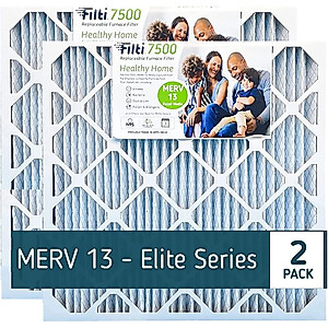 Filti 7500 20 x 5 x 25 Inch Pleated Home HVAC Furnace MERV 13 Replacement Air Filter with Reduced Carbon Footprint and Nanofiber Technology (4 Pack)