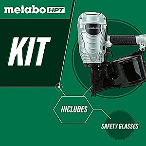 Metabo HPT Coil Framing Nailer | Pneumatic, 1-3/4-Inch up to 3-1/2-Inch | Wire Collated Coil Framing Nails | Tool-less Depth Adjustment | 5-Year Warranty | NV90AG(S)