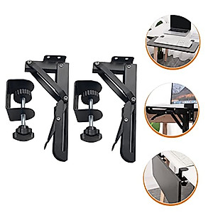 Housoutil 1 Set Foldable Bracket Desk Tray Computer Mount for Desk PC Keyboard Desk Keyboard Tray Keyboard Holder Computer Desk with Keyboard Tray Computer Desk Extender Bracket Fold Extend