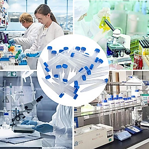 200 Pack Conical Centrifuge Tubes 15mL, Plastic Test Tubes with Graduated, Container Graduated with Marks and Write-on Spot for Scientific Experiments