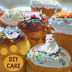 Blulu 16 Pcs Realistic Cat Figurines Toy Lovely Cats Figurines Miniature Cat Figures Toy Set Mini Animals Figurine Ornament for Easter Eggs Cake Toppers Birthday Gift Fairy Home Garden Boys Girls