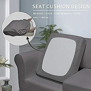 Easy-Going 4 Pieces Stretch Soft Couch Cover for Dogs - Washable Sofa Slipcover for 3 Separate Cushion Couch - Elastic Furniture Protector for Pets, Kids (Sofa, Light Gray, Large)
