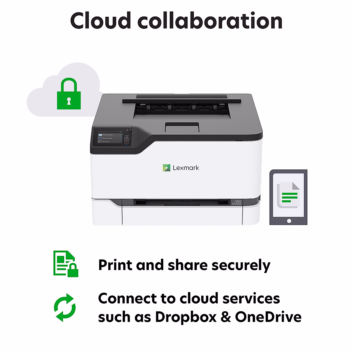 Lexmark C3426dw Color Laser Printer with Interactive Touch Screen, Full-Spectrum Security and Print Speed up to 26 ppm (40N9310),White,Small