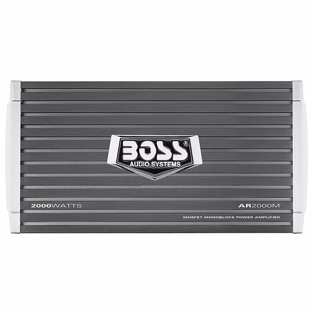BOSS Audio Systems AR2000M Monoblock Car Amplifier - 2000 Watts, 2-4 Ohm Stable, Class A-B, Mosfet Power Supply, Gray