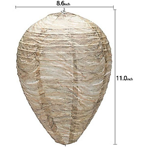 Eashome Wasp Nest,Decoy Hanging Fake Wasp Nest,Natural Non-Toxic Paper Decoy Safe Fake Trap Effective Eco Friendly Paper Wasp Nest for Garden,Outdoors Brown 6 Pack