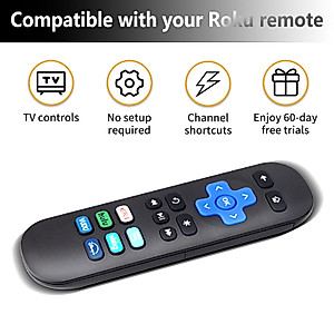 Replacement Remote Control Compatible with Rku- Express，for Rku- Box, for Rku- Player，for Rku- Premiere，Compatible for Rku- 1/2/3/4 (HD,LT,XS,XD).(NOT for Rku- Stick and Rku- TV)(Pack of 2)