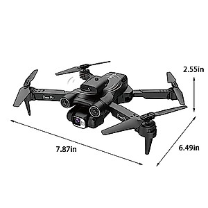 Mini Drone with Dual 1080p HD Camera Multi-functions Altitude Hold Mode Foldable Rc Drone Quadcopter Circle Fly, Route Fly, Altitude Hold, Headless Mode (Black)